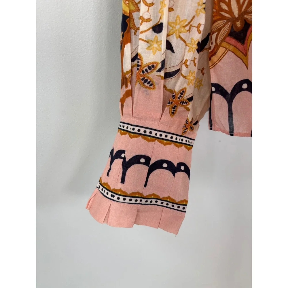 FARM Rio | Tops | Farm Rio Jaipur Pink Tropical Paisley Bead Tassel ...